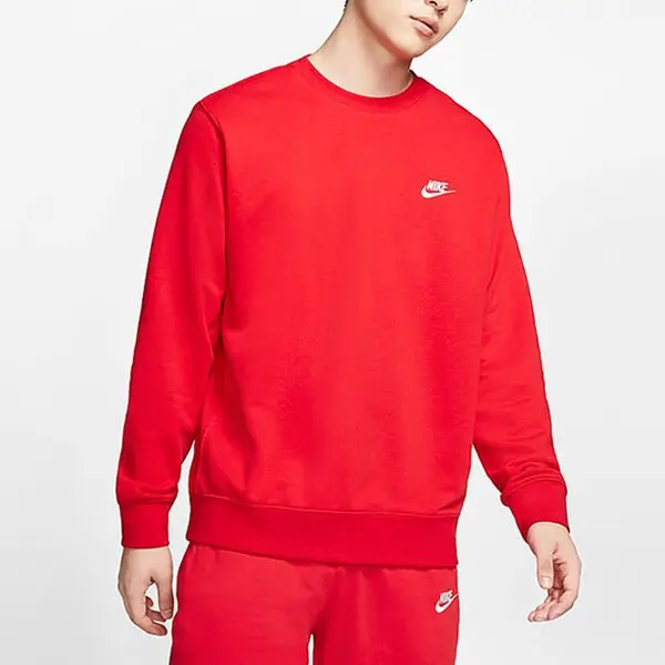 Nike Club French Terry Crewneck Sweatshirt - Red