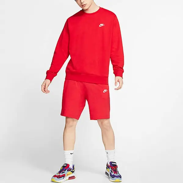 Nike Club French Terry Crewneck Sweatshirt - Red