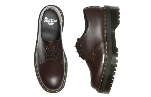 Dr. Martens 1461 Smooth Leather Platform Lace-up Shoes - Wine Red