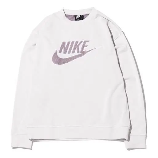 Nike Logo Fleece Crewneck Sweatshirt - Light Grey