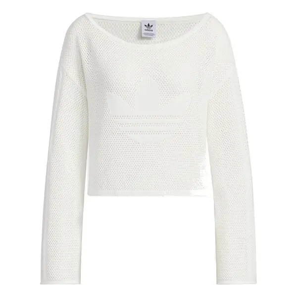 Adidas Summer Knit Sheer Long Sleeve Top - White
