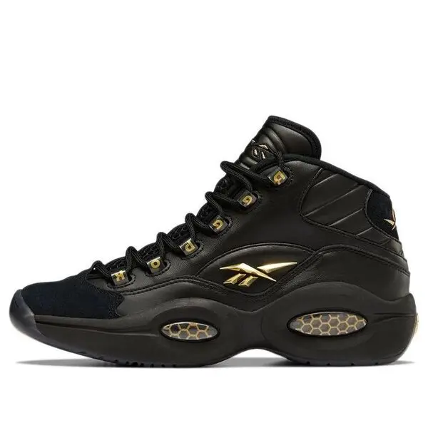 REEBOK Question Mid Lux High Top Sneakers - Black/gold
