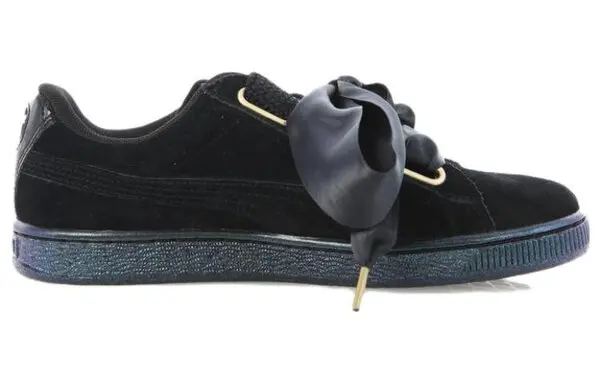 PUMA Suede Heart Satin Low Top Sneakers - Black/blue