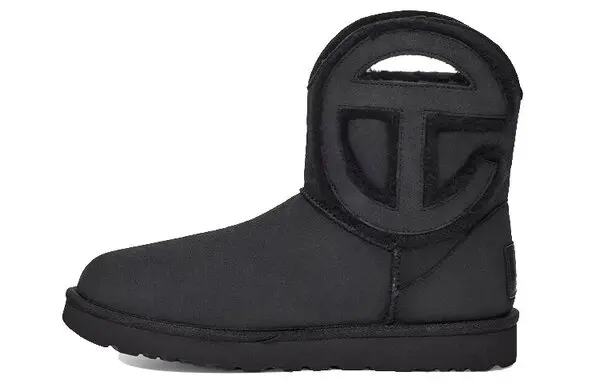 UGG Telfar X Logo Mini Cozy Soft Boot - Black