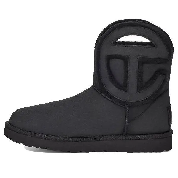 UGG Telfar X Logo Mini Cozy Soft Boot - Black