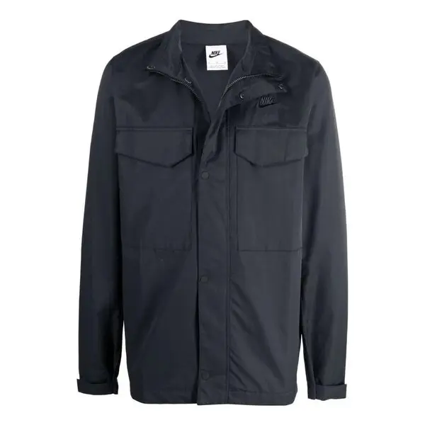 Nike Logo Embroidered High Collar Zipper Cardigan Jacket - Default Colorway