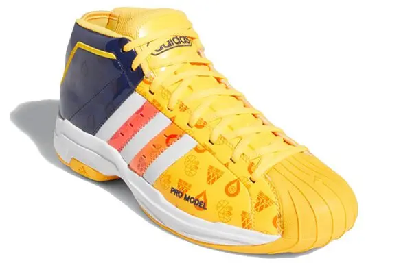 Adidas Pro Model 2g High Top Sneakers - Yellow/blue/white
