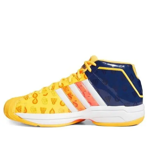 Adidas Pro Model 2g High Top Sneakers - Yellow/blue/white