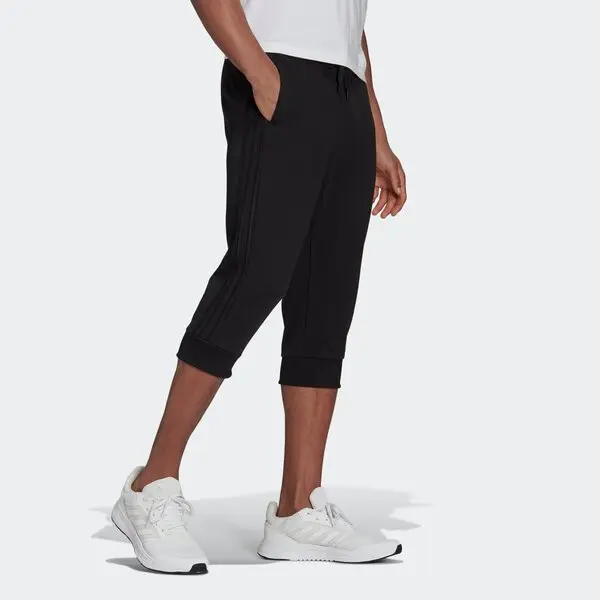 Adidas 3s Ft Tc 34pt Embroidered Logo Stripe Knit Bundle Feet Cropped Pants