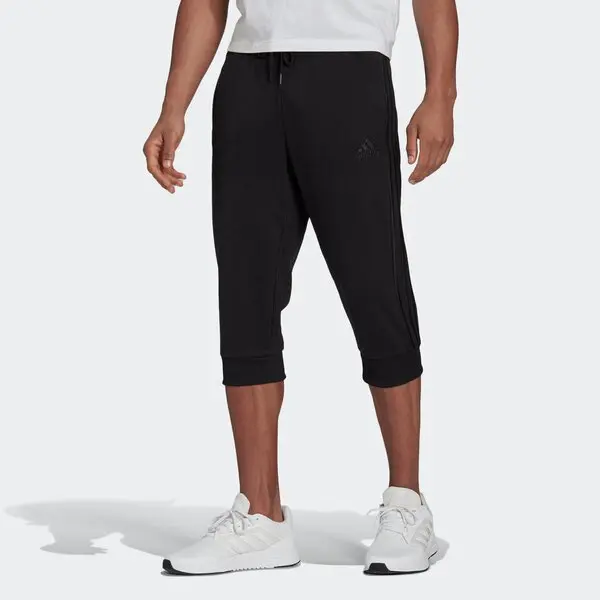 Adidas 3s Ft Tc 34pt Embroidered Logo Stripe Knit Bundle Feet Cropped Pants