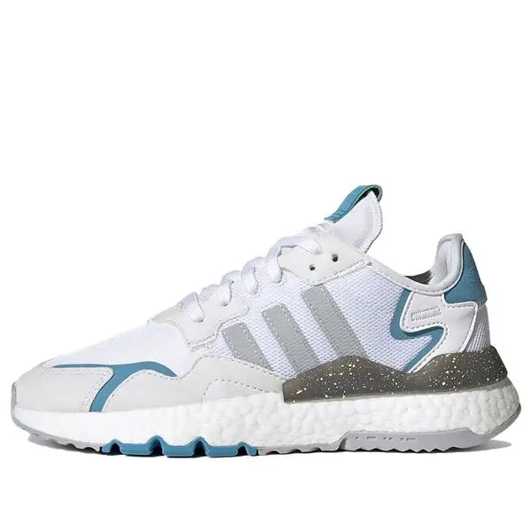 Adidas Originals Nite Jogger Lace-up Sneakers - White/blue