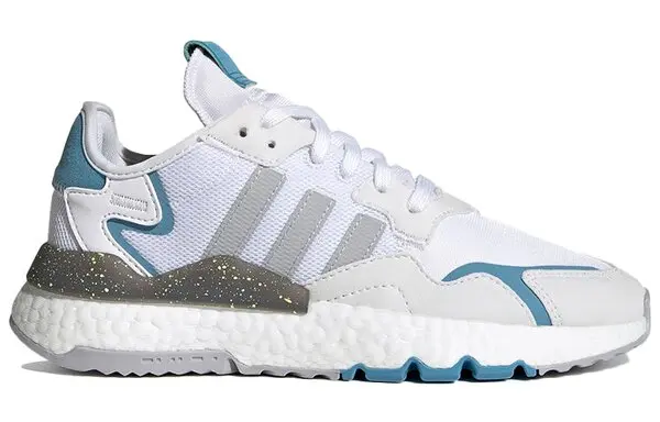 Adidas Originals Nite Jogger Lace-up Sneakers - White/blue