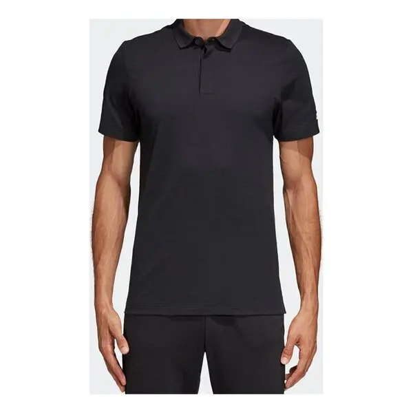 Adidas Mh Plain Casual Sports Short Sleeve Polo Shirt - Black