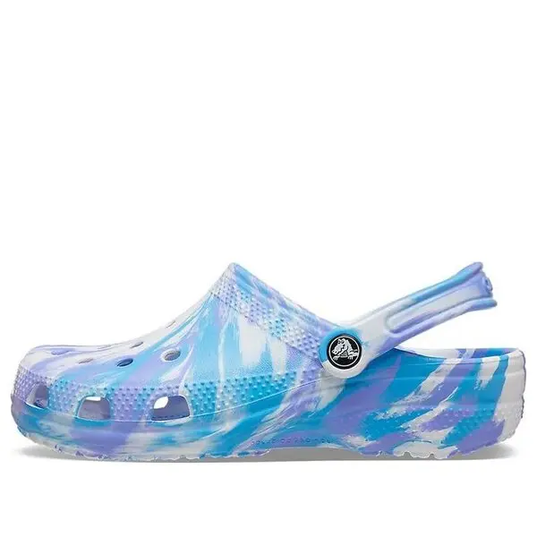 CROCS Classic Clog Marble Sports Sandals - White/blue