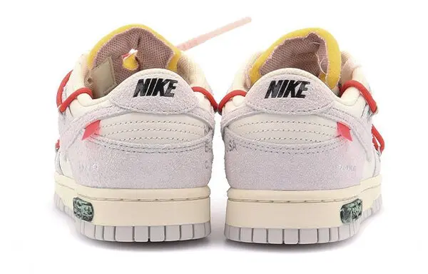 Nike X Off-white Dunk Low 'lot 33 Of 50' Sneakers - Gray/white