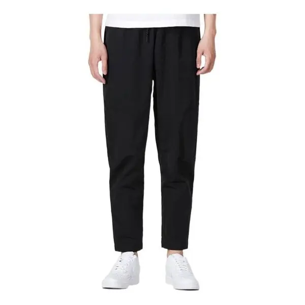 Nike Solid Color Logo Printing Drawstring Lacing Straight Casual Pants/trousers Black - Default Color