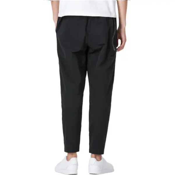 Nike Solid Color Logo Printing Drawstring Lacing Straight Casual Pants/trousers Black