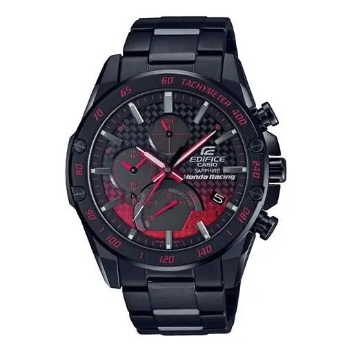 Casio Edifice Series Classic Watcheses Black Stainless Steel Strap Analog - Red/black