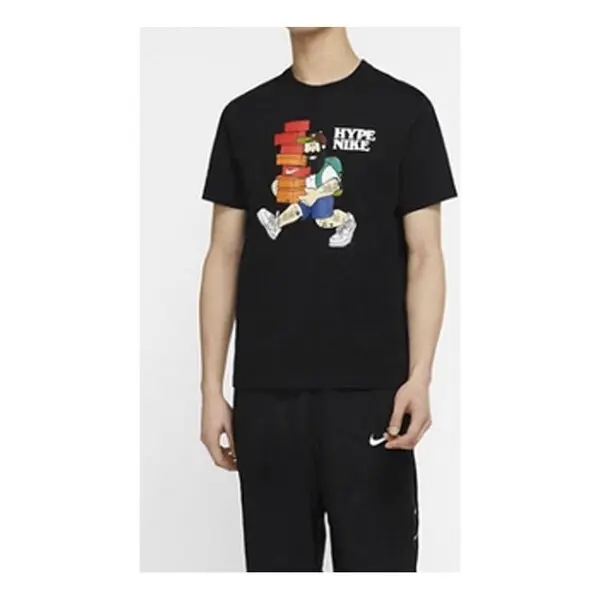 Nike Letter Cartoon Printing Round Collar Male