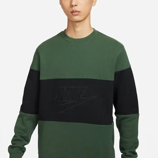 Nike Club+ French Terry Crewneck Sweatshirt - Green/black