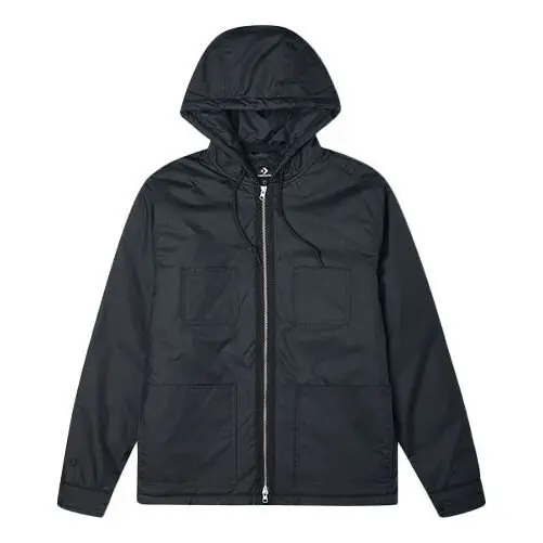 CONVERSE Hooded Padded Cargo Jacket - Black