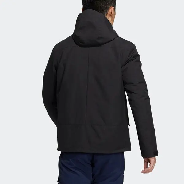 Adidas Hooded Down Jacket With Zipper Closure