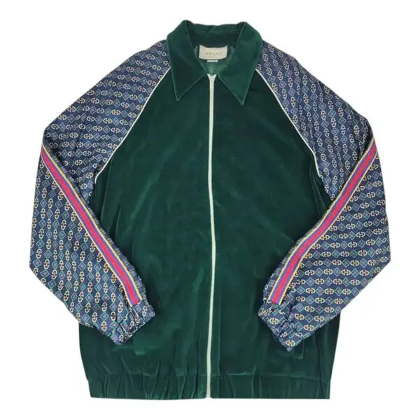 Gucci Oversized Velvet Mixed Media Jacket - Green