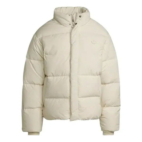 Adidas Padded Jacket With Trefoil Logo - Beige/white