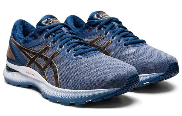 Asics Gel-nimbus 22 Athletic Sneakers - Grey/blue