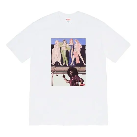 Supreme Fw19 Week 7 American Picture Tee Usa Photo Printing Short Sleeve - White