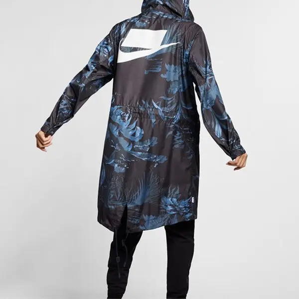 Nike Aop Printed Hooded Parka Coat 'blue Black