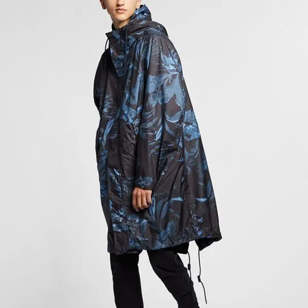 Nike Aop Printed Hooded Parka Coat 'blue Black