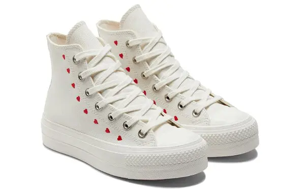 CONVERSE Chuck Taylor All Star Lift Platform High Top Sneakers With Embroidered Hearts