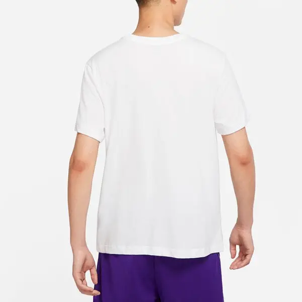 Nike Just Do It Logo Alphabet Printing Round Neck Short Sleeve White T-shirt - Default Color