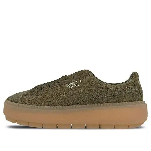 PUMA Suede Platform Trace Low Top Sneakers - Olive Green