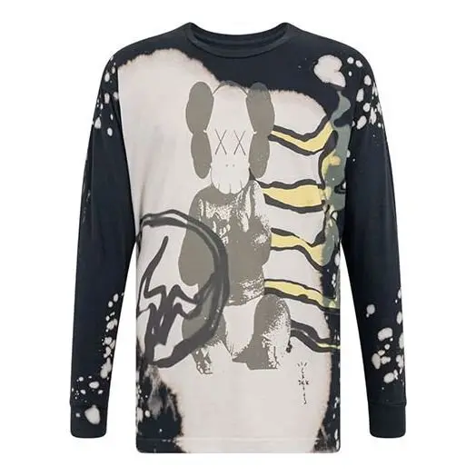 TRAVIS SCOTT Cactus Jack X Kaws For Fragment Long Sleeve Tee - Grey