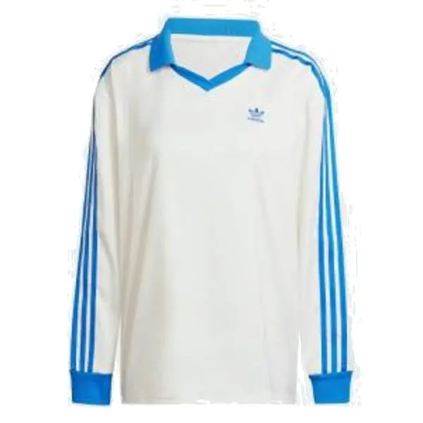 Adidas 3-stripes Satin Long Sleeve T-shirt - White/blue