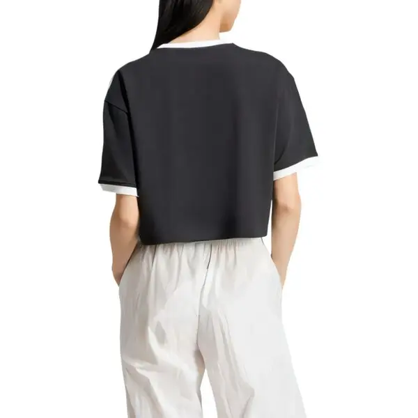 Adidas 3-stripes Loose Crop Top - Black/white