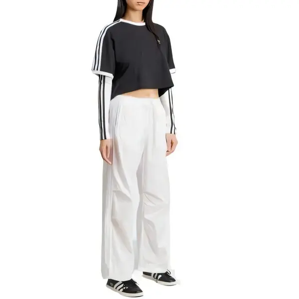 Adidas 3-stripes Loose Crop Top - Black/white