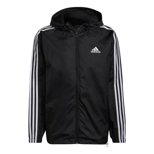 Adidas 3s Wb Stripe Logo Micro Mark Printing Sports Training Hooded Jacket
