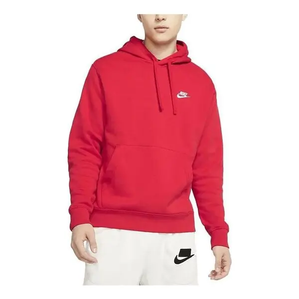 Nike Club Fleece Pullover Hoodie - Red
