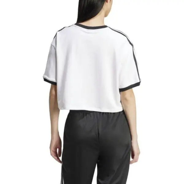 Adidas 3-stripes Loose Crop Top - White/black
