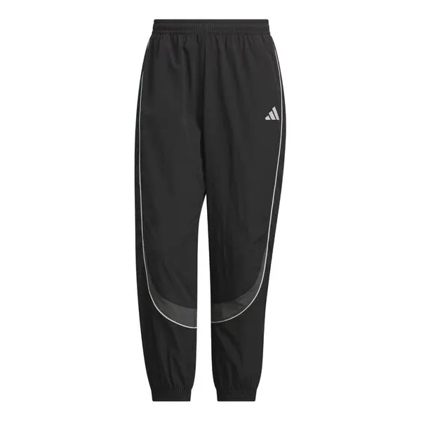 Adidas Brand Love Loose Fit Light Woven Pants 'black Grey Six - Black/grey Six
