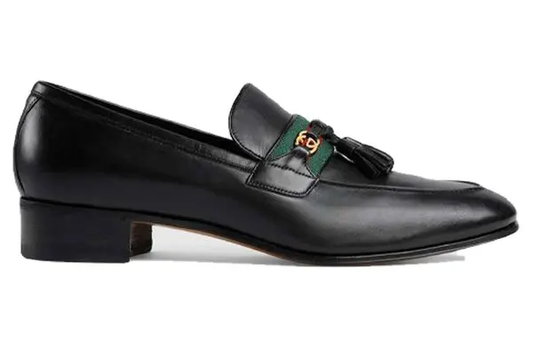 Gucci Interlocking G Tassel Leather Loafers
