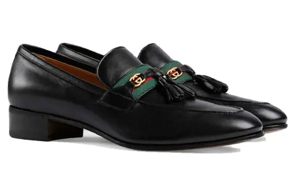 Gucci Interlocking G Tassel Leather Loafers