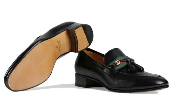 Gucci Interlocking G Tassel Leather Loafers