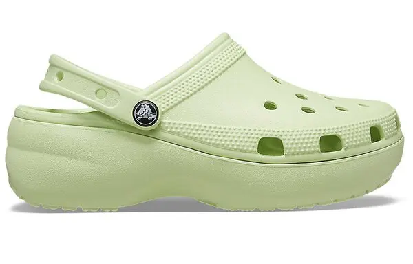 CROCS Classic Platform Clogs - Celery Green