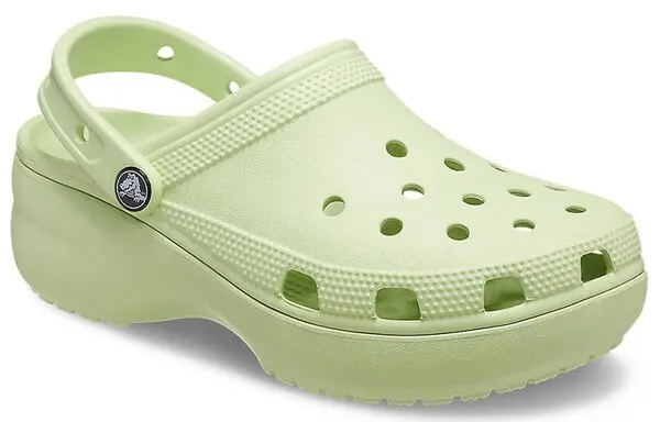 CROCS Classic Platform Clogs - Celery Green
