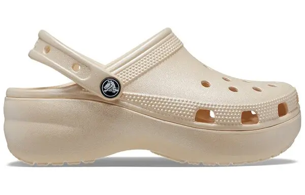 CROCS Classic Clog Platform Shimmer - Beige