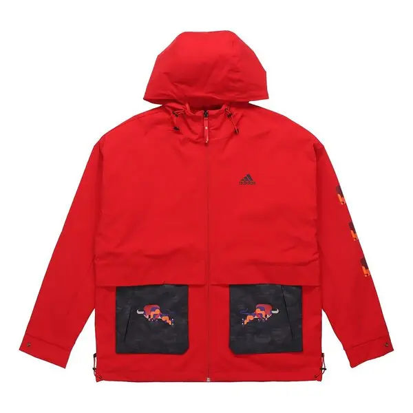 Adidas Cny Jacket New Year's Edition Hooded Jacket - Red